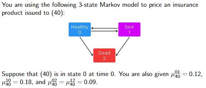 Solved You are using the following 3-state Markov model to | Chegg.com