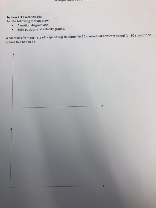Solved Section 2.3 Exercises 14a. For the following motion | Chegg.com