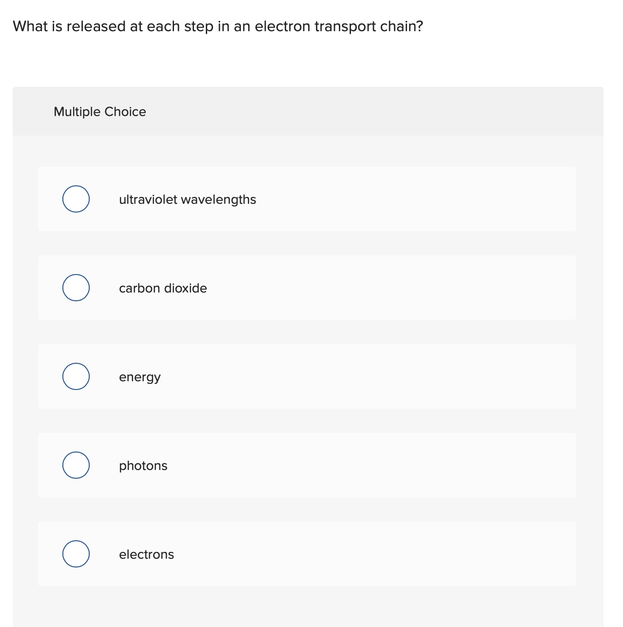 Solved What is released at each step in an electron | Chegg.com
