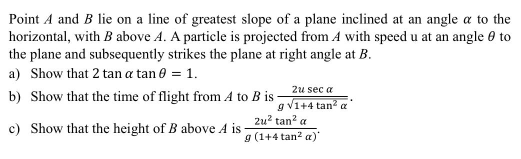 Solved = Point A and B lie on a line of greatest slope of a | Chegg.com