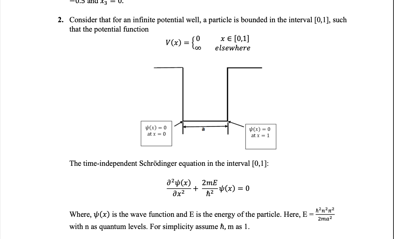 Solved 2. Consider that for an infinite potential well, a | Chegg.com
