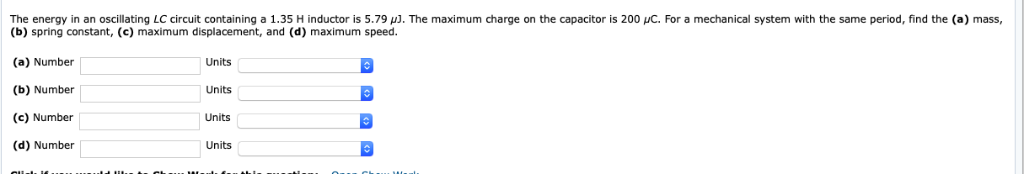 Solved The energy in an oscillating LC circuit containing a | Chegg.com