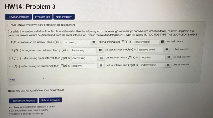 Solved HW14: Problem3 Previous Problem Problem List Next | Chegg.com
