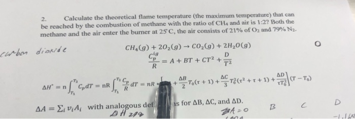 Solved 2. Calculate the theoretical flame temperature (the | Chegg.com