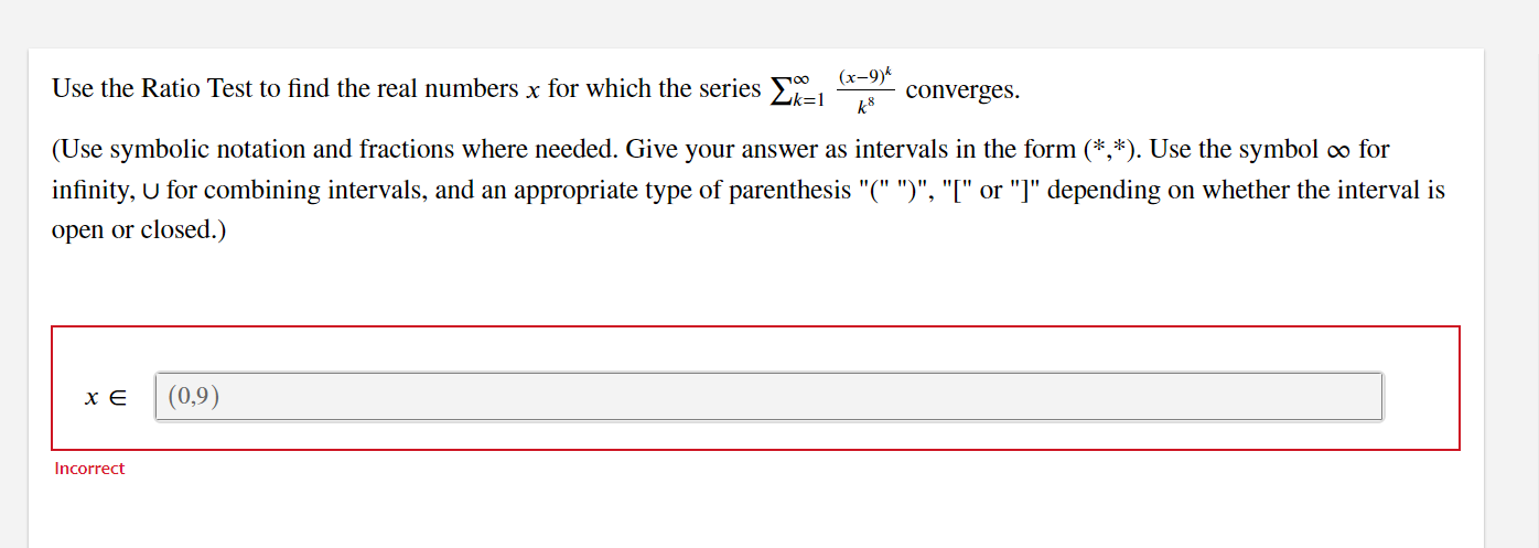 Solved Use the Ratio Test to find the real numbers x for | Chegg.com