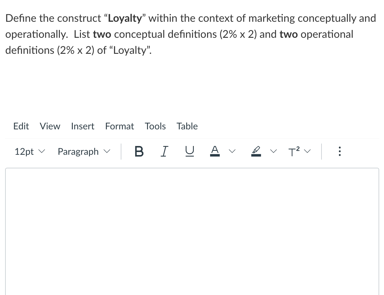 Solved Define the construct "Loyalty" within the context of | Chegg.com