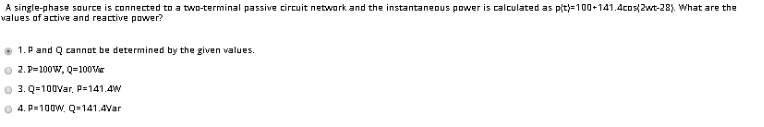 Solved A single-phase source is connected to a two-terminal | Chegg.com