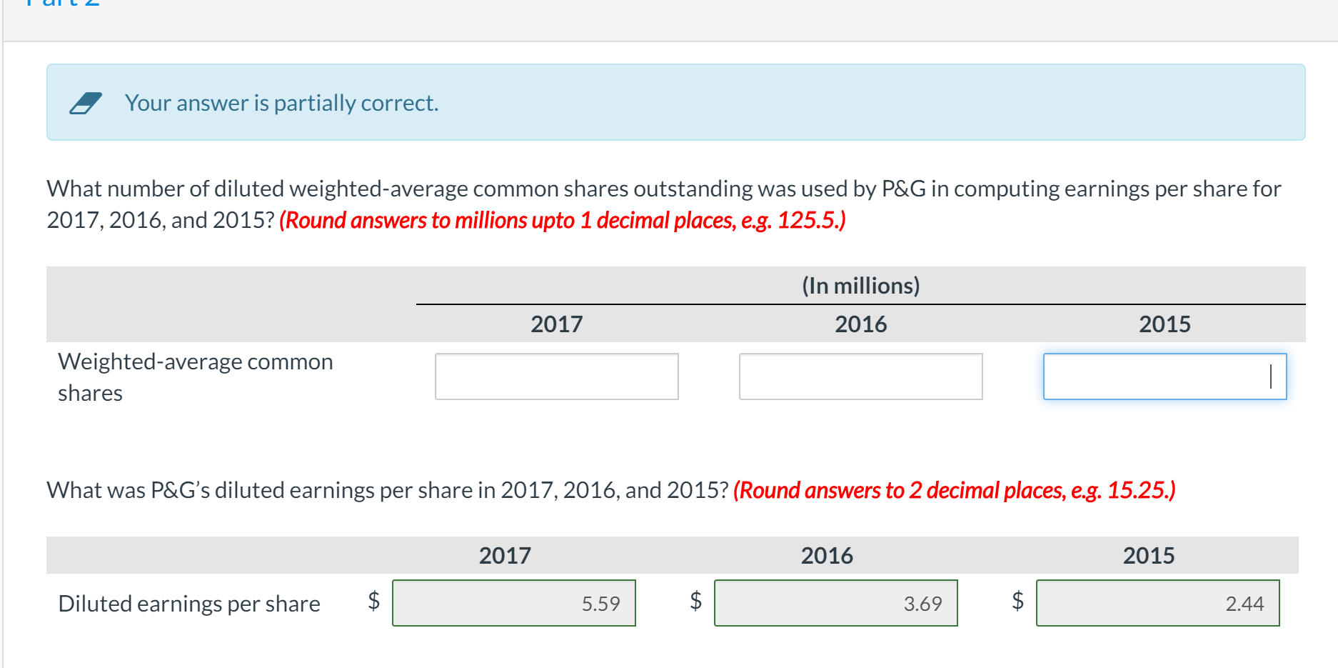 Solved The financial statements of P&G are presented in | Chegg.com
