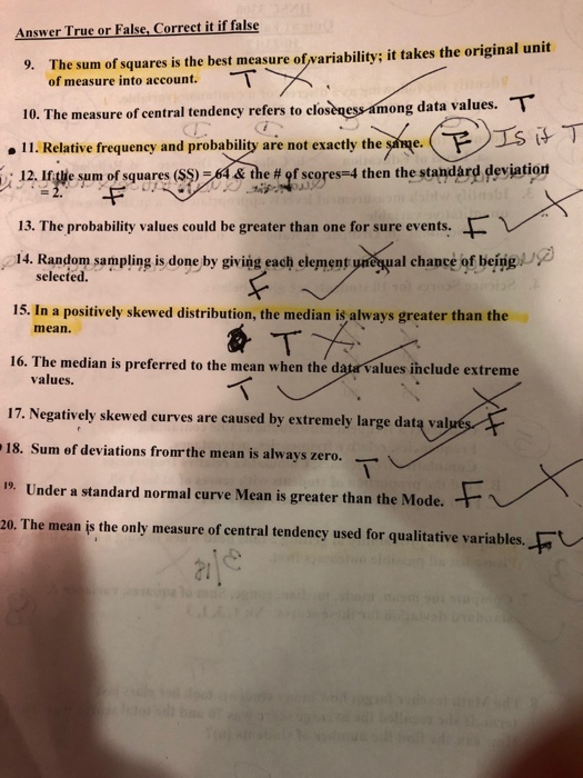 Solved Answer True or False. Correct it if false 9. The sum | Chegg.com