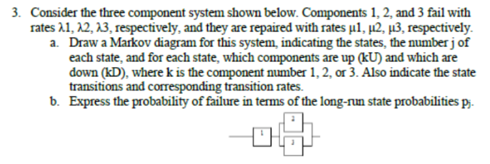 Solved 3. Consider the three component system shown below. | Chegg.com