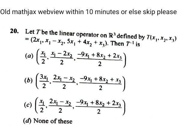 Solved Old mathjax webview within 10 minutes or else skip | Chegg.com