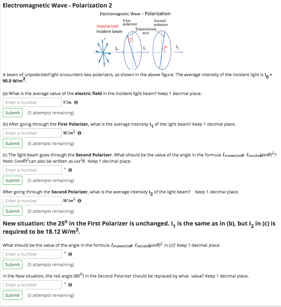 Solved Electromagnetic Wave - Polarization 2 Electromagnetic | Chegg.com