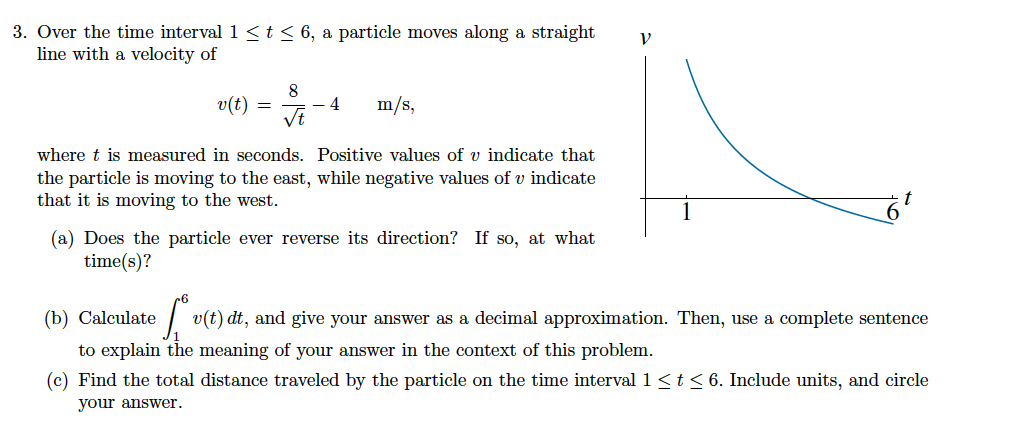 Solved 3. Over the time interval 1 | Chegg.com
