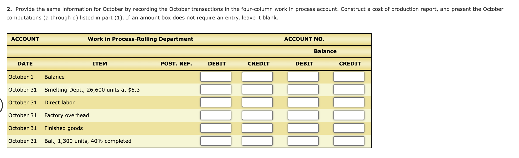 Solved Work in Process Account Data for Two Months; Cost of | Chegg.com