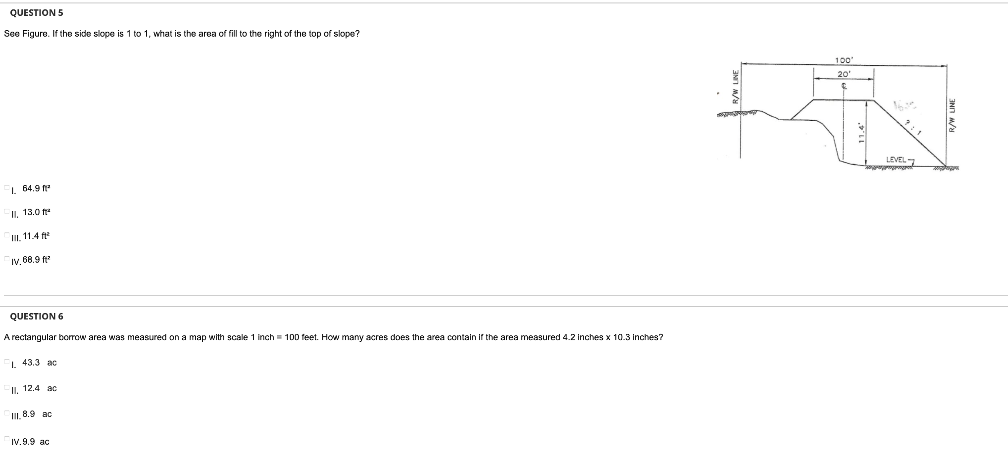 Solved A rectangular borrow area was measured on a map with | Chegg.com