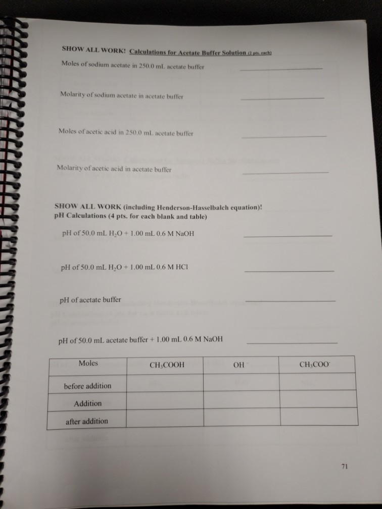 REPORT SHEET Buffers Section Name Date Partner's Name | Chegg.com
