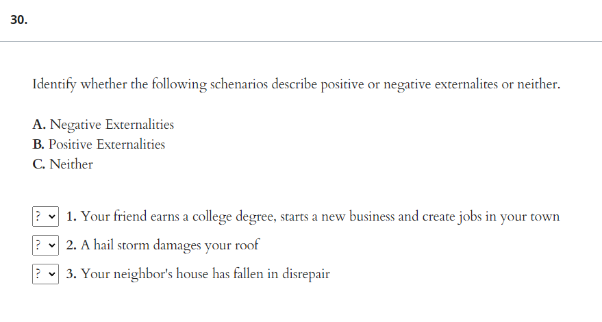 Solved 30. Identify whether the following schenarios | Chegg.com Solved 30. Identify whether the following schenarios | Chegg.com