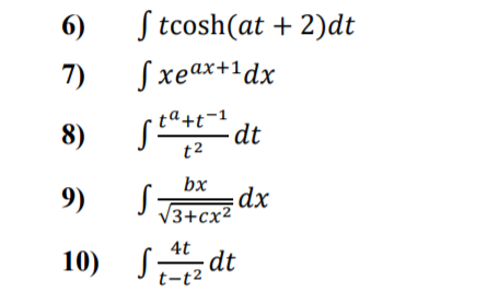 Solved PART III. Integration Evaluate the integral. The | Chegg.com