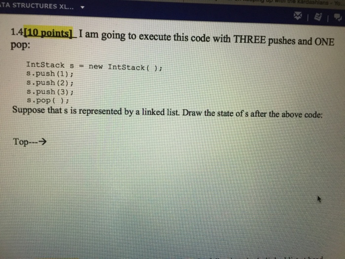 Solved I am going to execute this code with THREE pushes and | Chegg.com