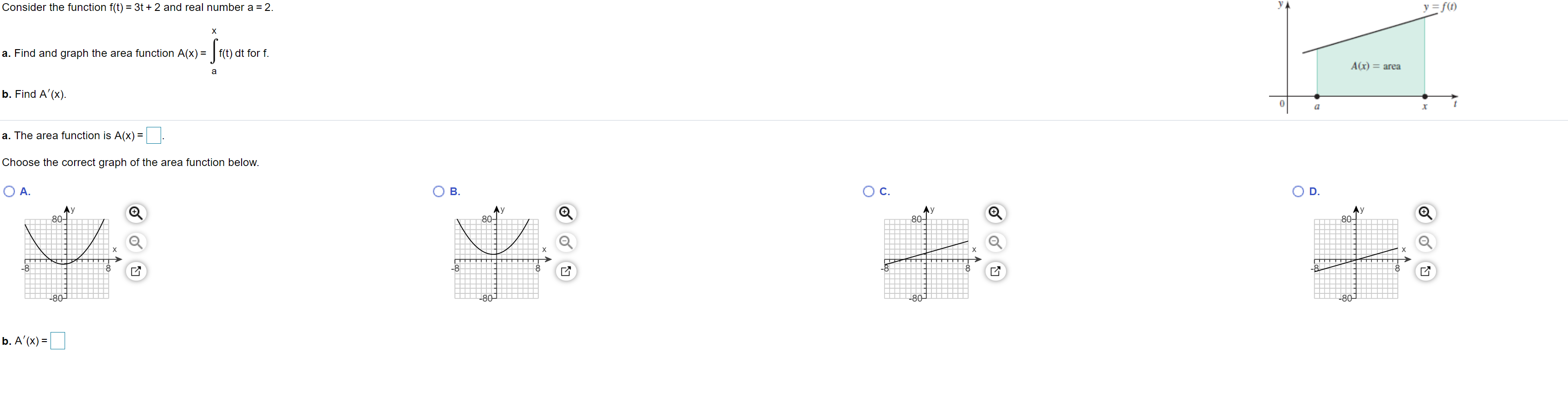 Solved Consider the function f(t) = 3t + 2 and real number a | Chegg.com