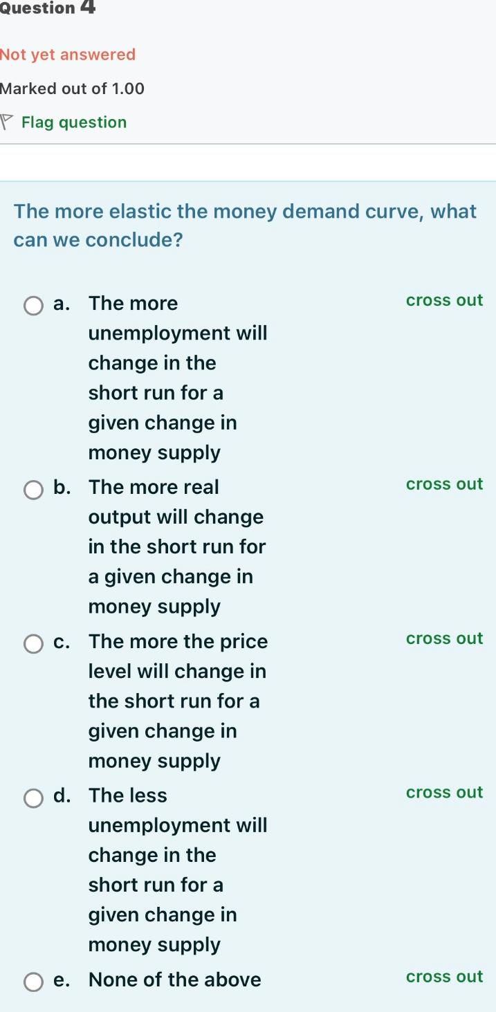 Solved The more elastic the money demand curve, what can we | Chegg.com