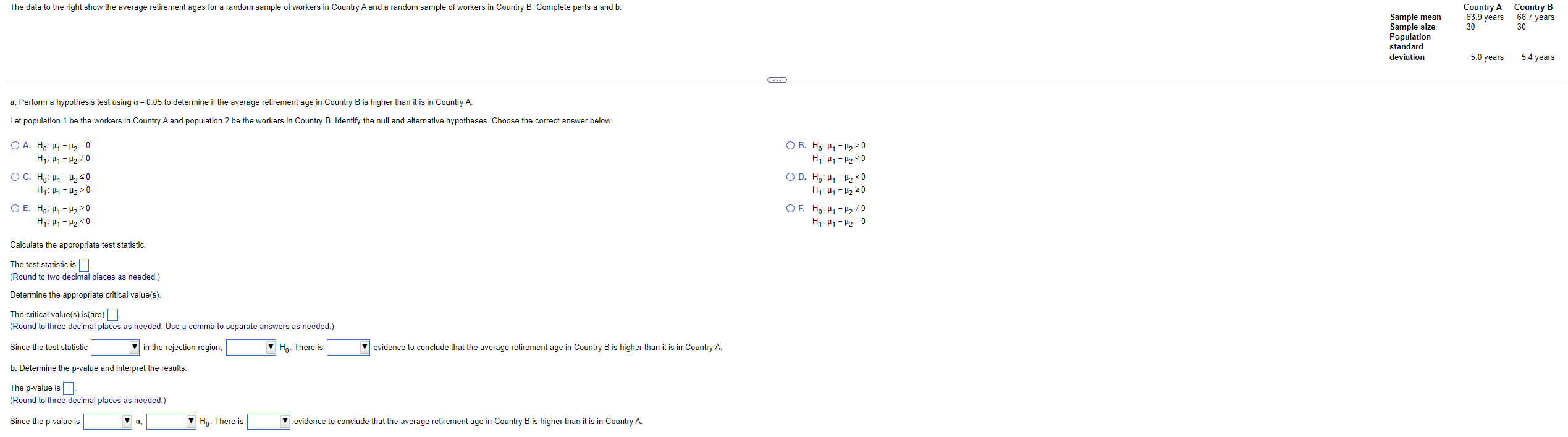 Solved The data to the right show the average retirement | Chegg.com