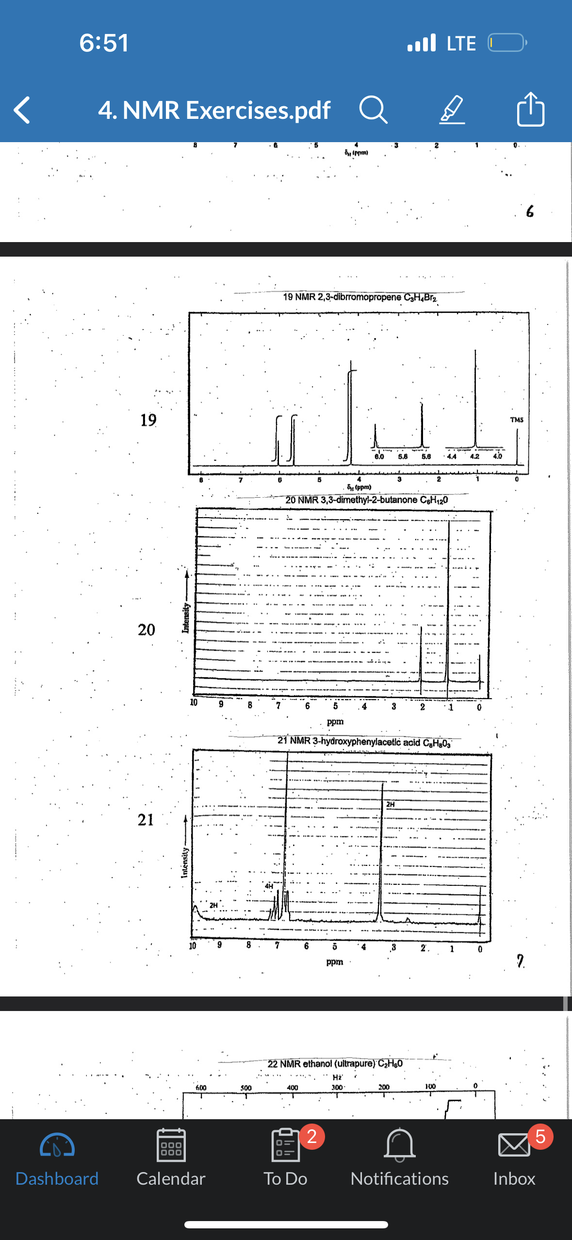 6:51 . all LTE 4. NMR Exercises.pdf 11 3 4τ 9 10LHεJ | Chegg.com