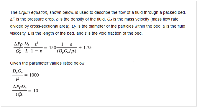 Solved Accordingly, the void fraction of the bed for this | Chegg.com