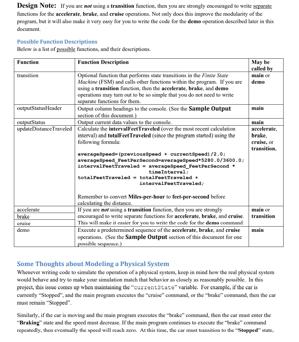 Solved Overview Automobile Speed/Distance Application | Chegg.com