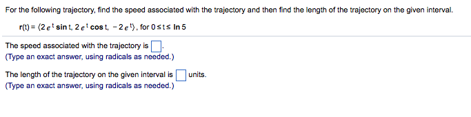 Solved For the following trajectory, find the speed | Chegg.com