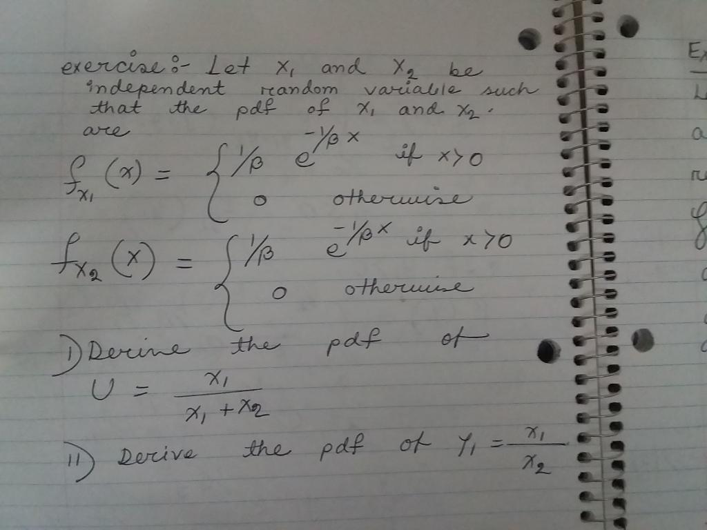 exercise:- Let x1 and x2 be independent random | Chegg.com