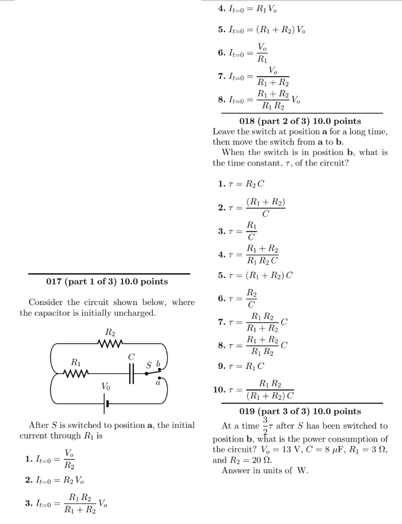 Solved Ri R2 R1 R2 DD- 8.1に0 = R1 R2 018 (part 2 of 3) 10.0 | Chegg.com