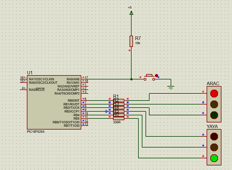For PIC16F628A a) ﻿There are two traffic lights in | Chegg.com