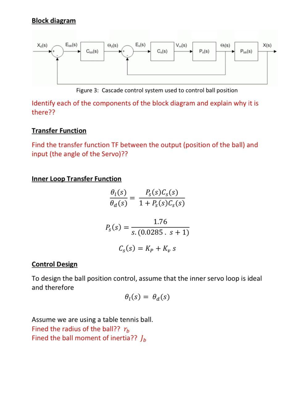 Ball on Beam Project Part #2 Ball on Beam Lplate J.X | Chegg.com