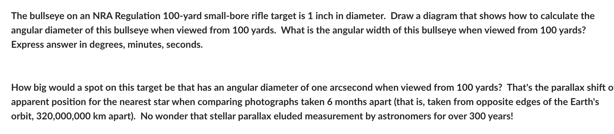 Solved The bullseye on an NRA Regulation 100-yard small-bore | Chegg.com