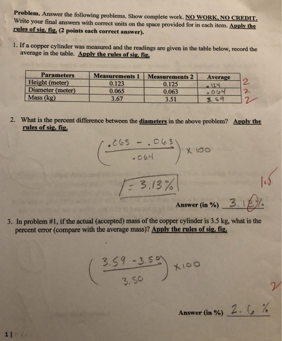 Solved Problem. Answer the following problems. Show complete | Chegg.com