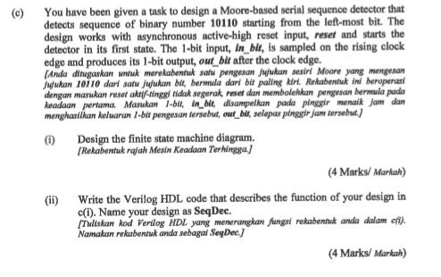 Solved (c) You have been given a task to design a | Chegg.com