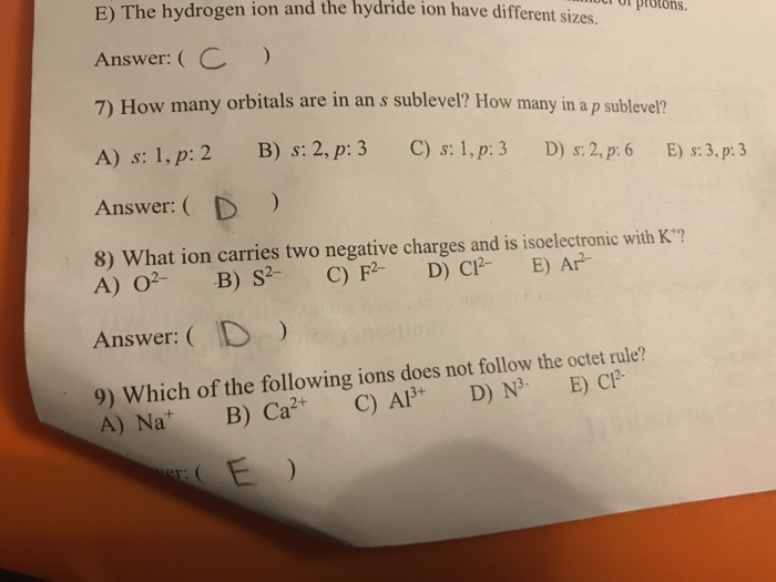 Solved E) The hydrogen ion and the hydride ion have | Chegg.com
