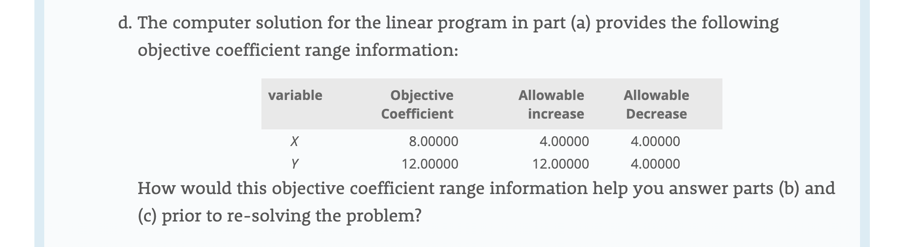 Solved 3 Consider The Following Linear Program Min 8x