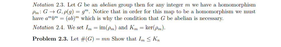 Solved Notation 2.3. Let G be an abelian group then for any | Chegg.com