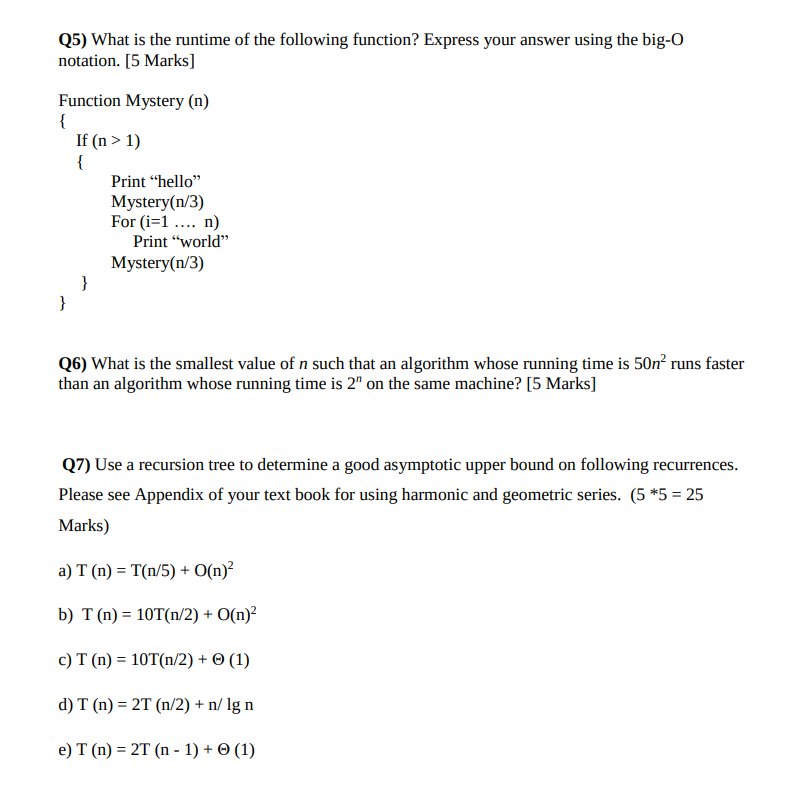 Solved Q1) Perform step-count analysis on the following code | Chegg.com