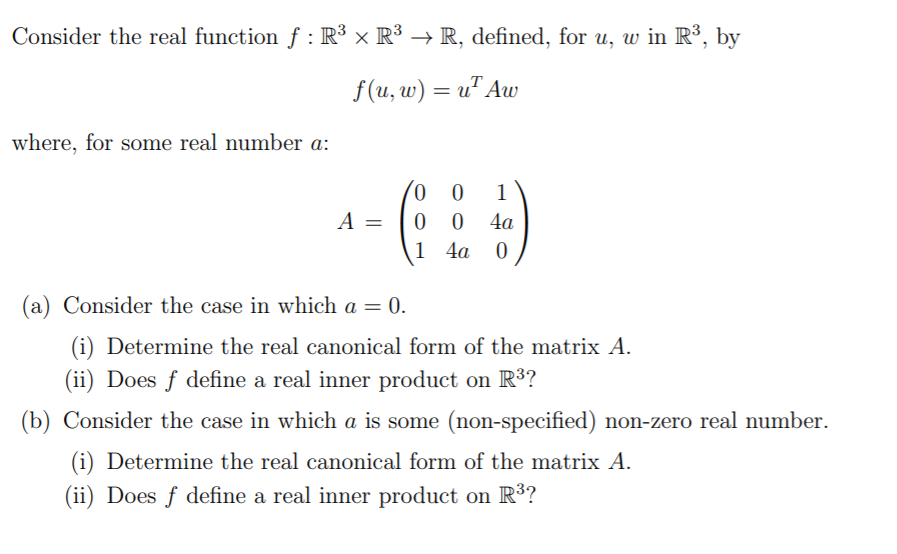 Solved Consider the real function f : R3 x R3 + R, defined, | Chegg.com
