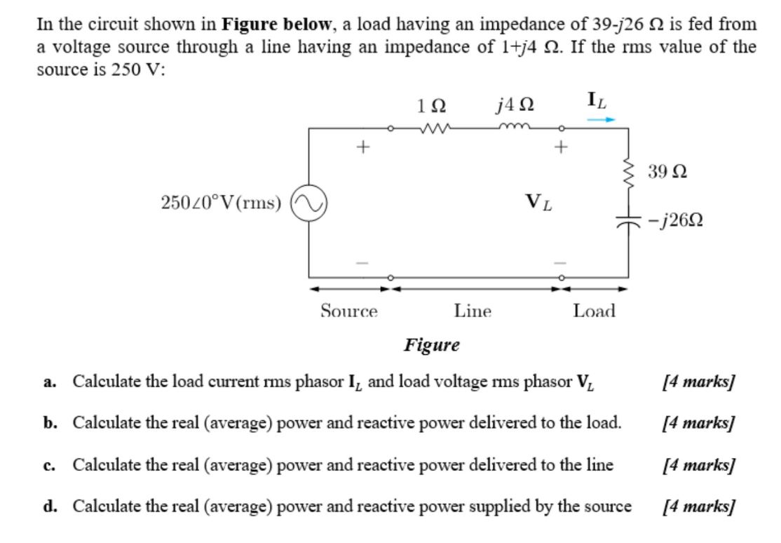 Solved In the circuit shown in Figure below, a load having | Chegg.com