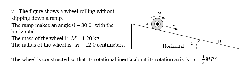 Solved (a) As the wheel is rolling without slipping down the | Chegg.com