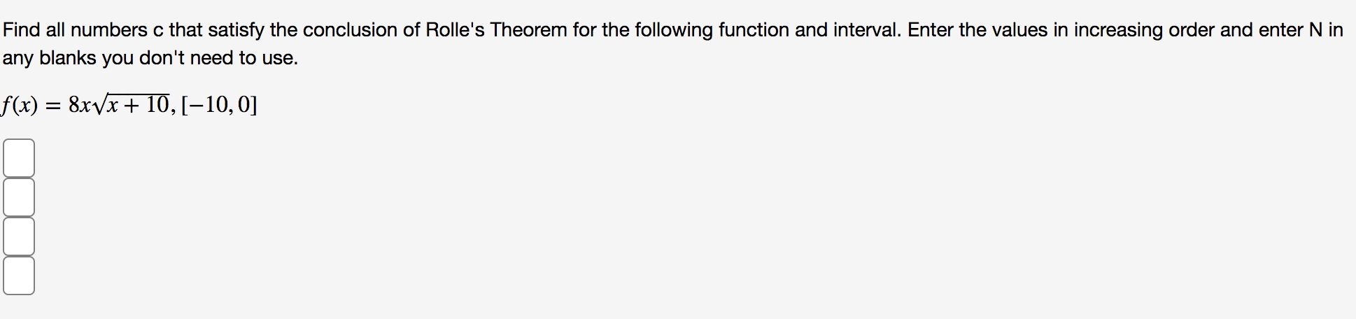 Solved (1 point) Use an appropriate theorem to complete the | Chegg.com