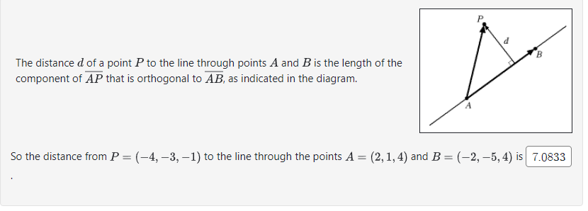 Solved The distance d of a point P to the line through | Chegg.com