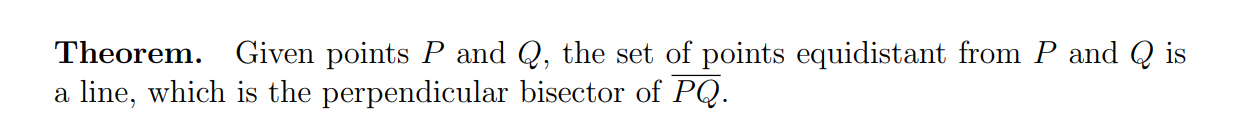 Solved Theorem. Given points P and Q, the set of points | Chegg.com