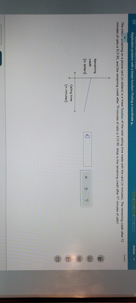 Solved Application problem with a linear function: Finding a | Chegg.com