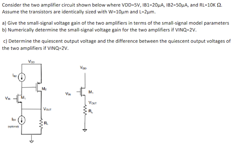 Solved if need : unCox = 100 uA/V^2, upCox = -33uA/V^2, VTN | Chegg.com