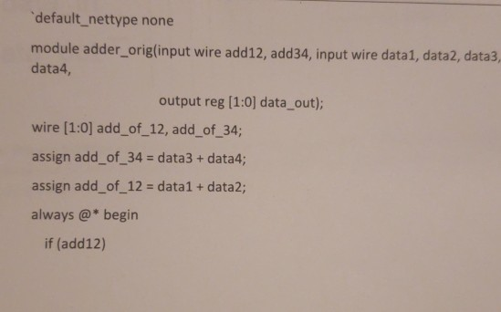 1. The following model used two 2-bit adders. Modify | Chegg.com
